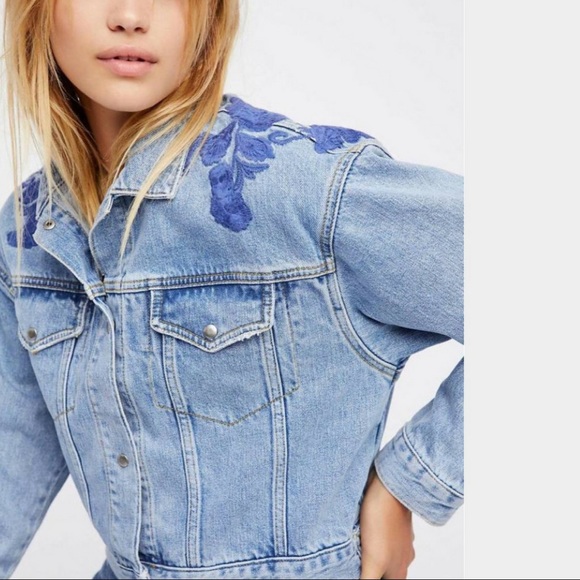 Free People | Jackets & Coats | Free People Cinched Back Denim Jacket ...
